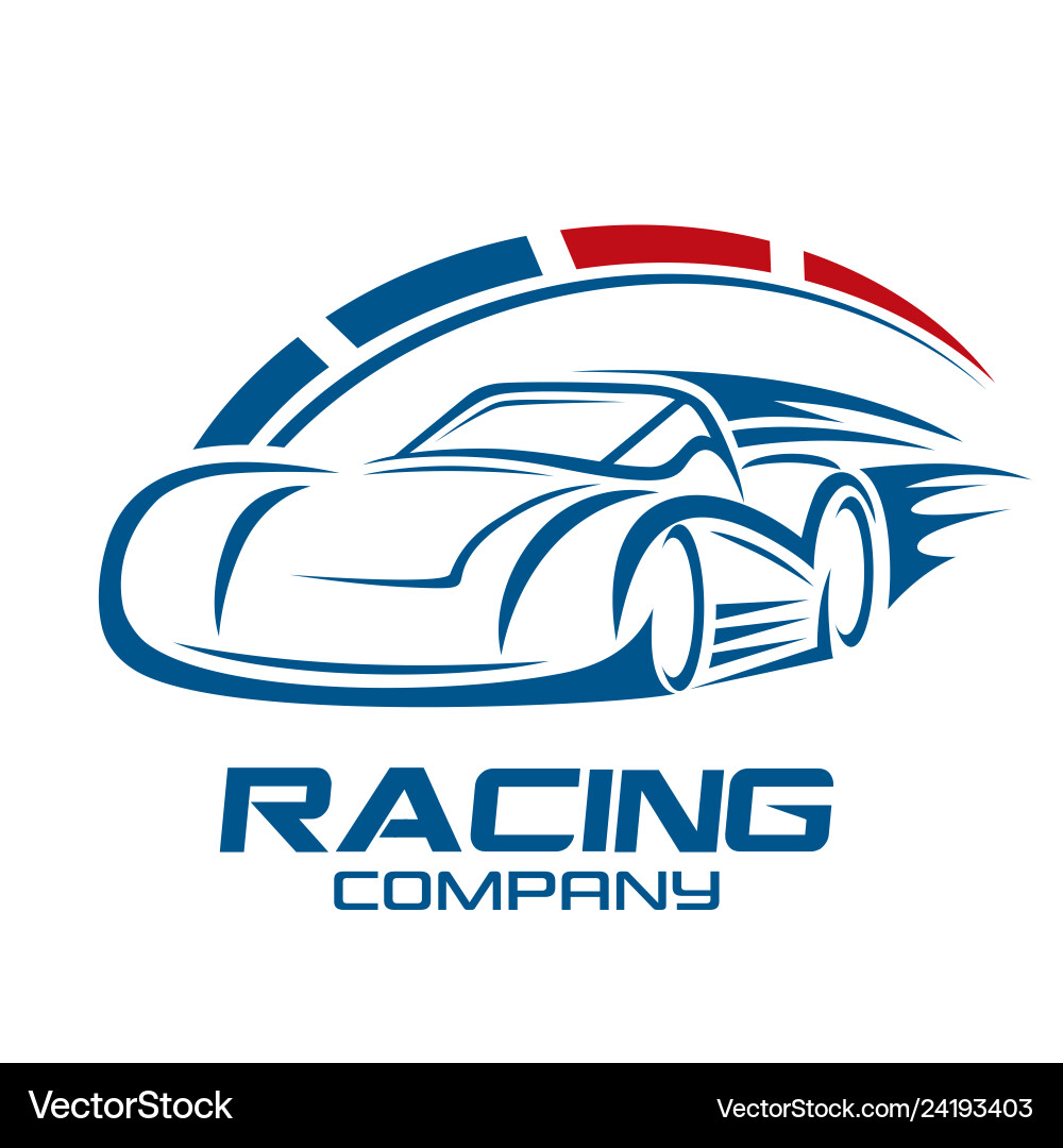 Racing car and logo speed Royalty Free Vector Image