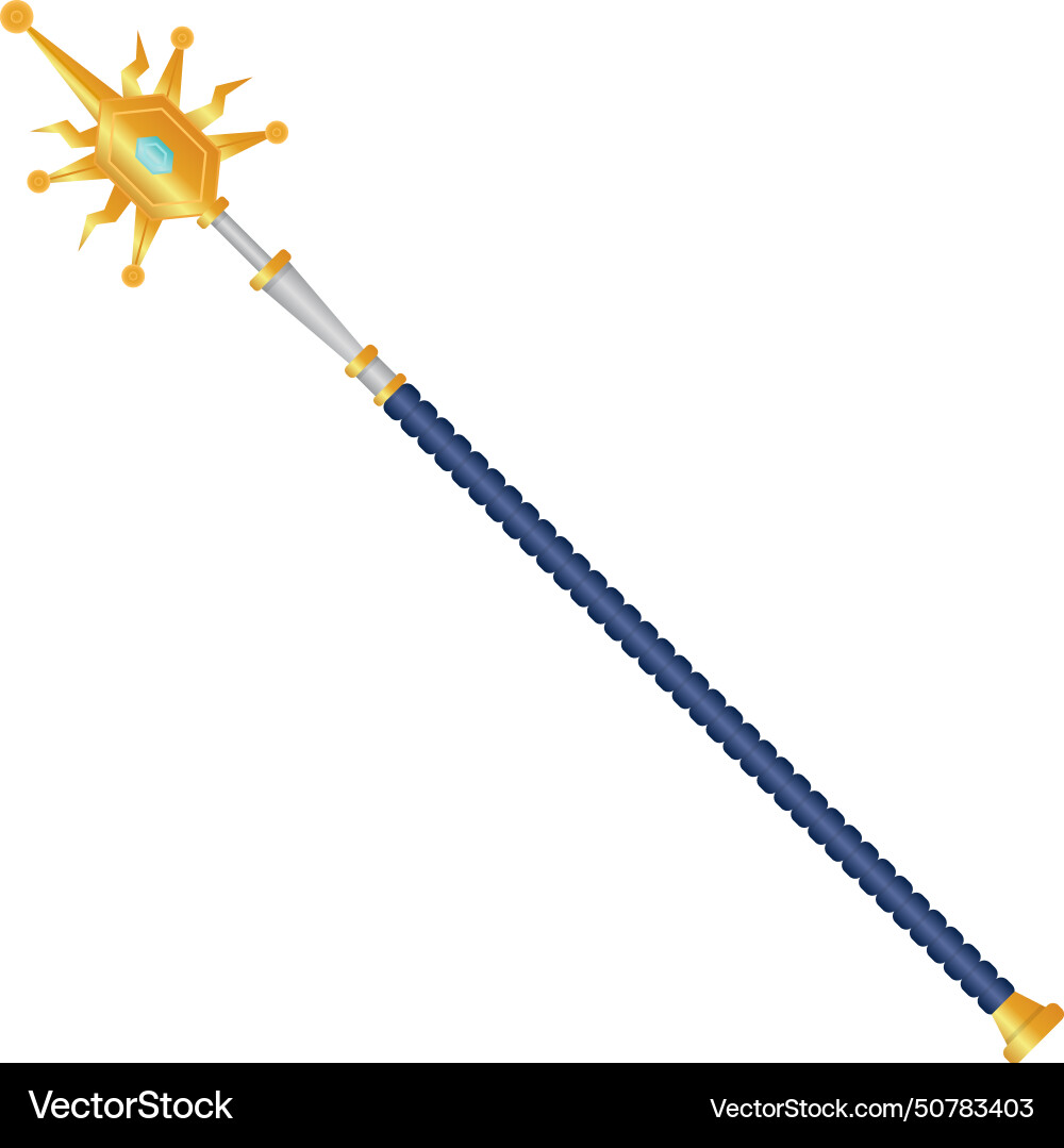 Sorcerer battle wand magic weapon game stick Vector Image