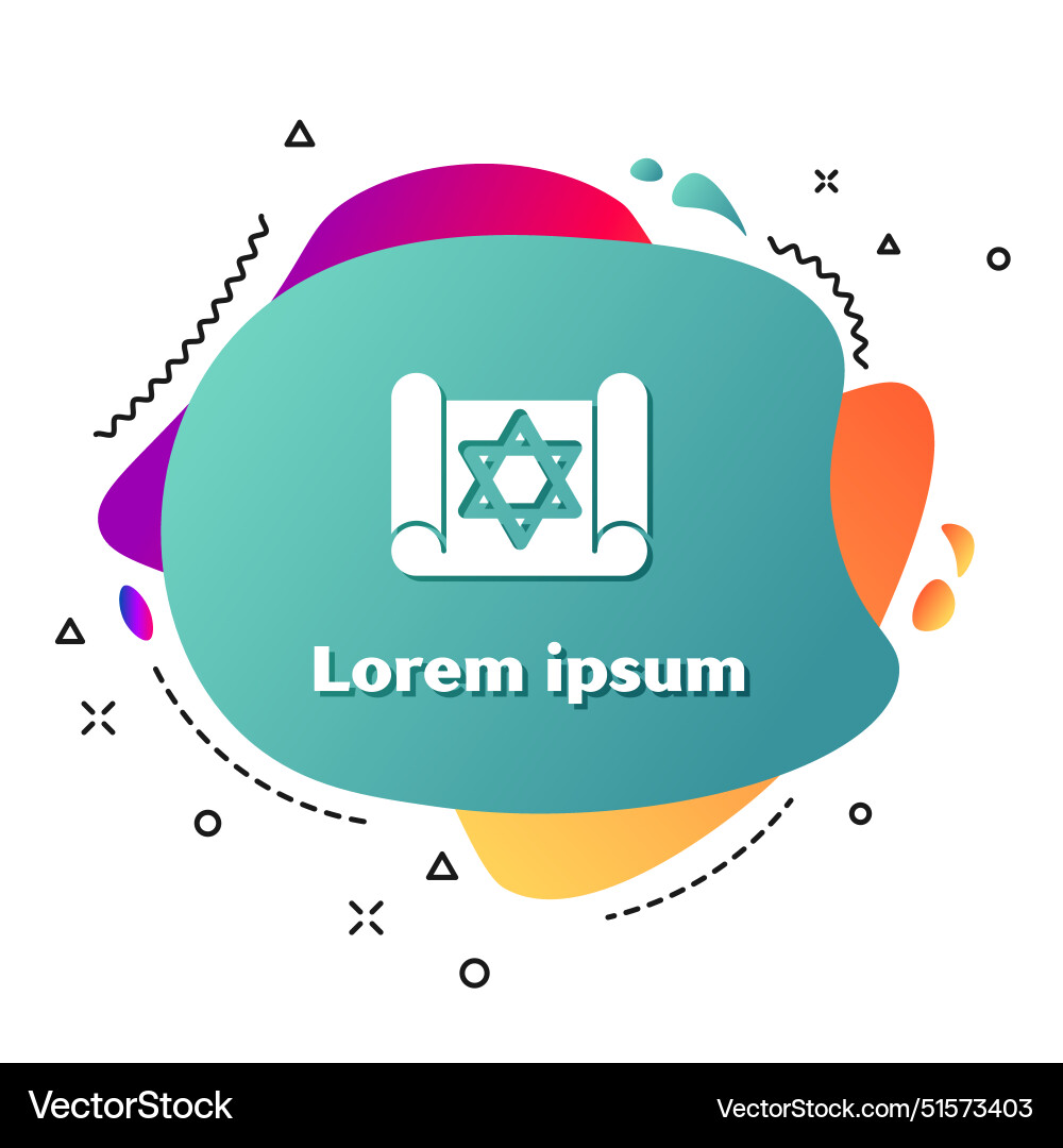 White torah scroll icon isolated Royalty Free Vector Image