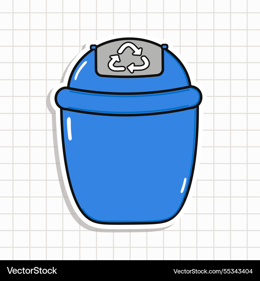 Colorful cartoon recycling bin Royalty Free Vector Image