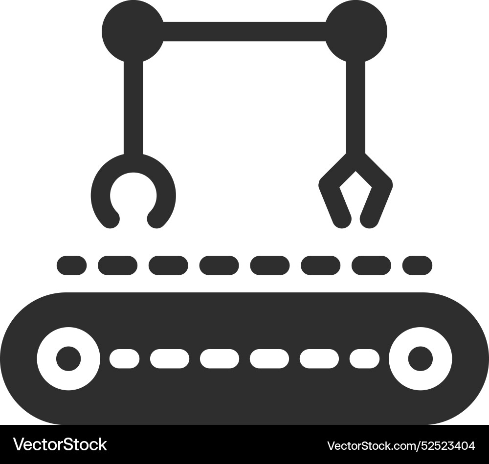 Conveyor black icon automatic production assembly Vector Image