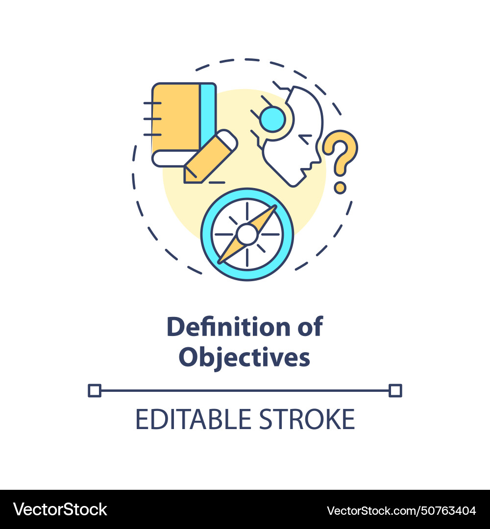 Definition of objectives multi color concept icon Vector Image