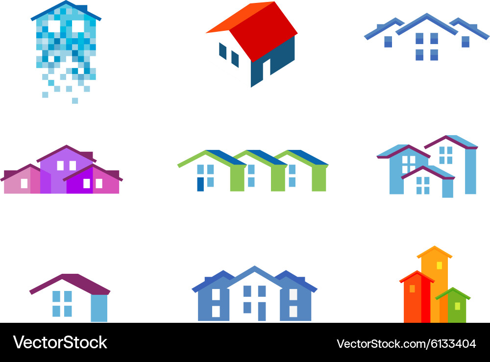 House logo design template town Royalty Free Vector Image