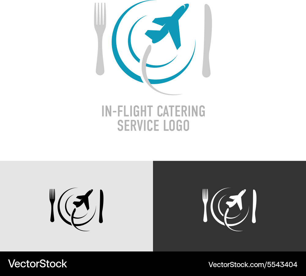 In-flight catering logo Royalty Free Vector Image