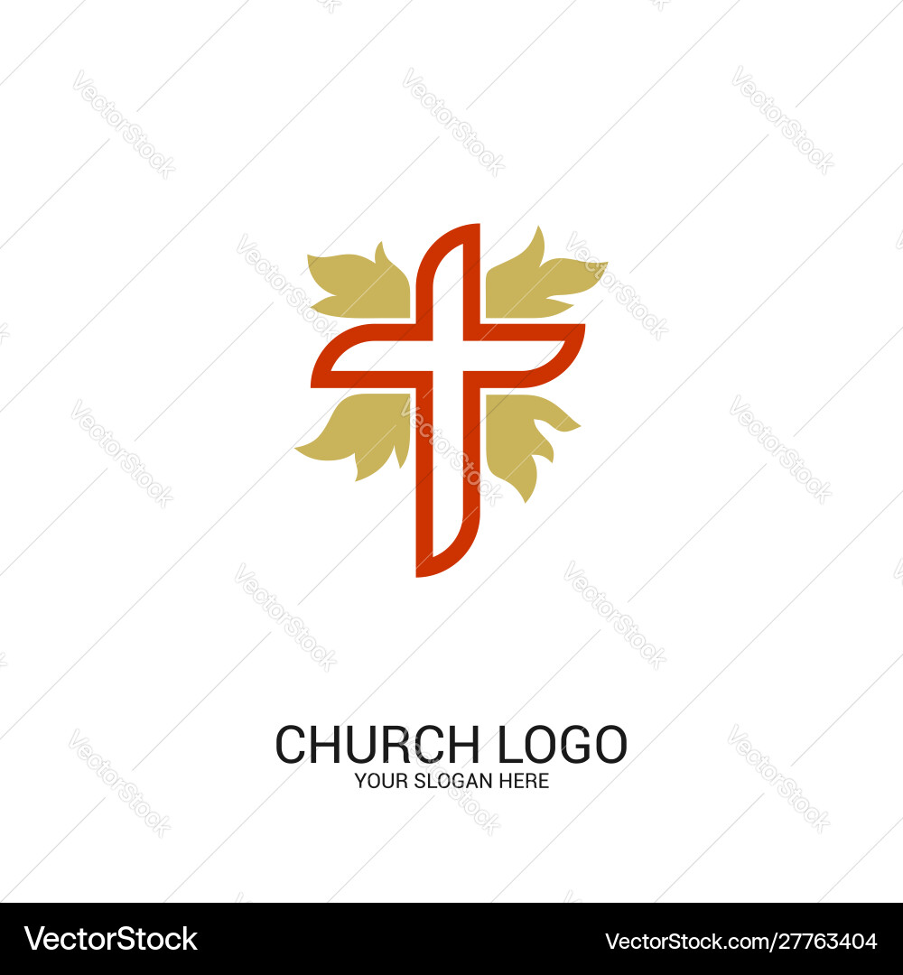 Kirchenlogo christliche Symbole Lizenzfreies Vektorbild