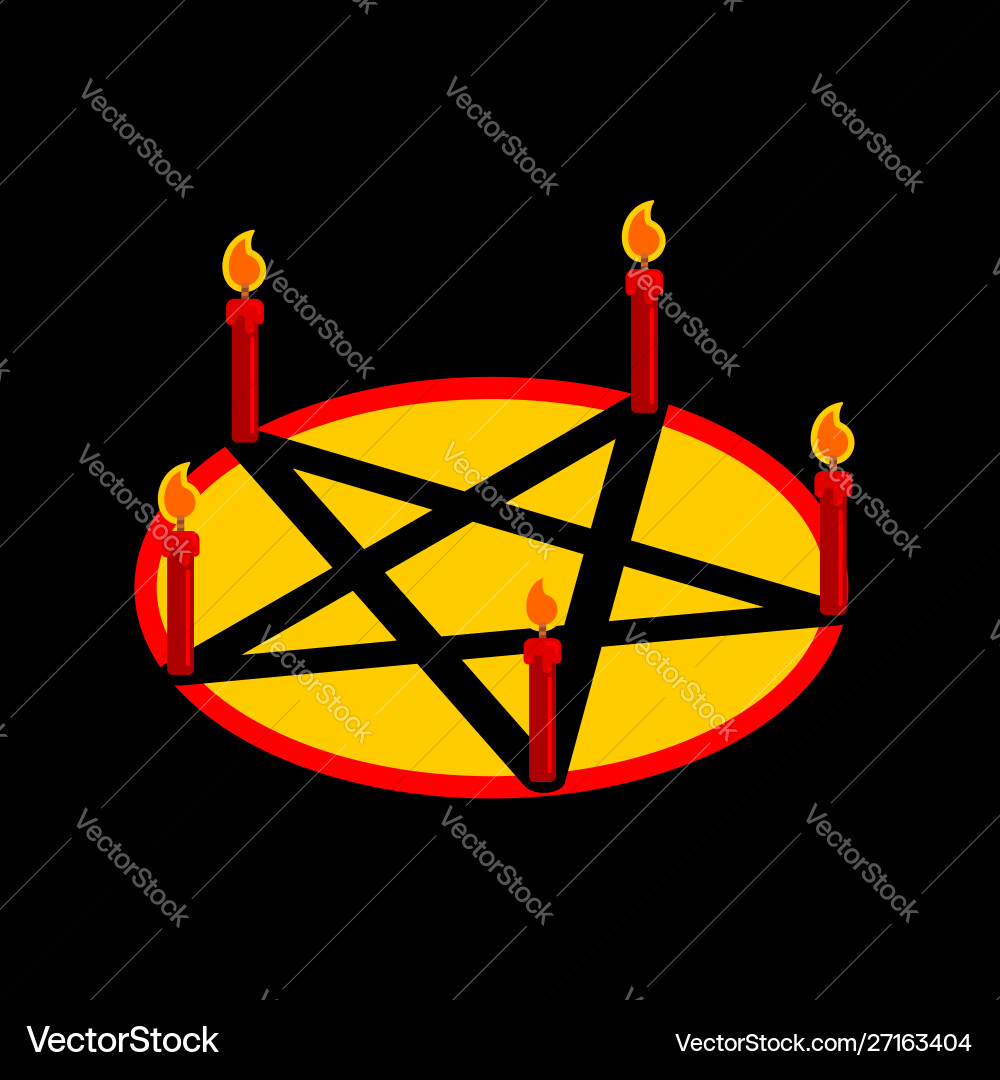 Pentagram devil satan sign ritual symbol call Vektorbild