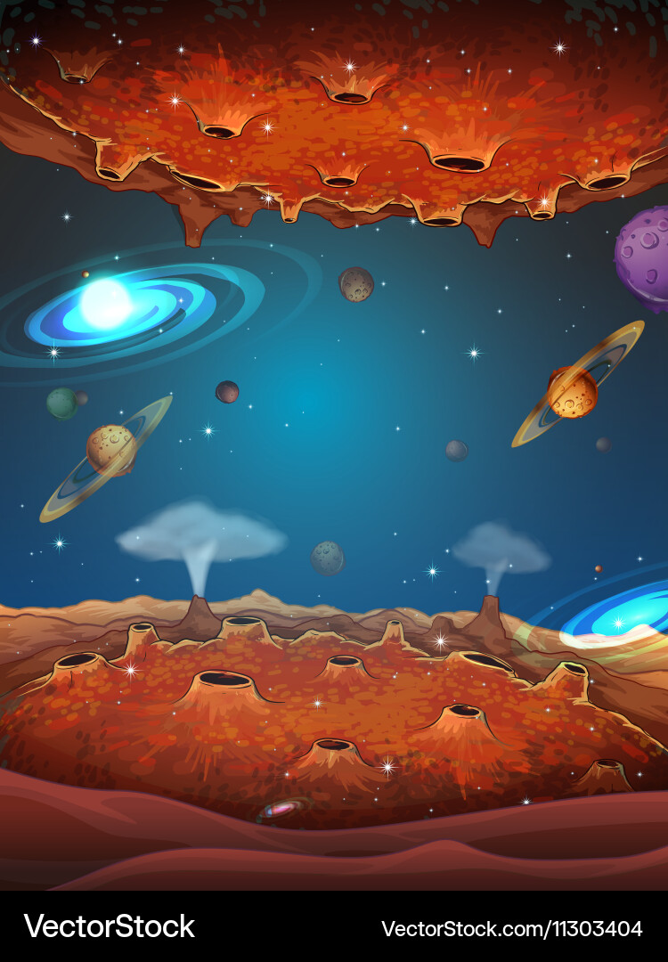 Planets in the galaxy Royalty Free Vector Image