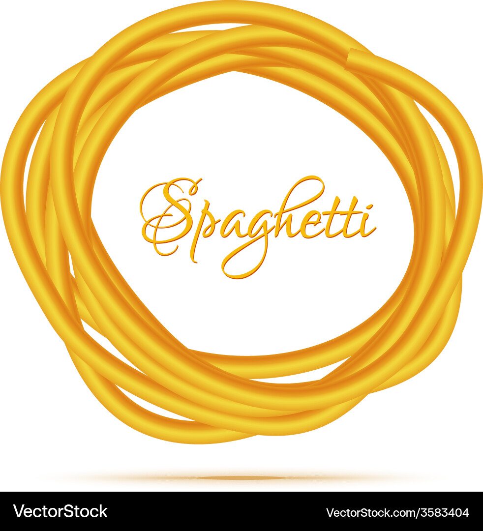 Realistic twisted spaghetti pasta circle frame Vector Image
