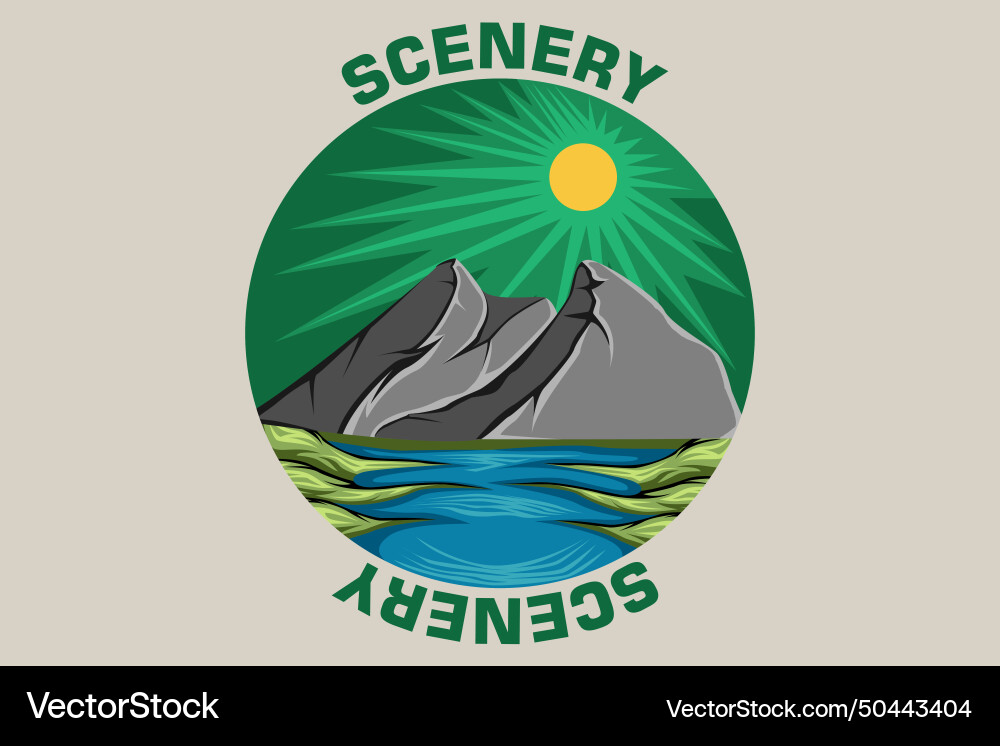 Scenery retro design landscape Royalty Free Vector Image