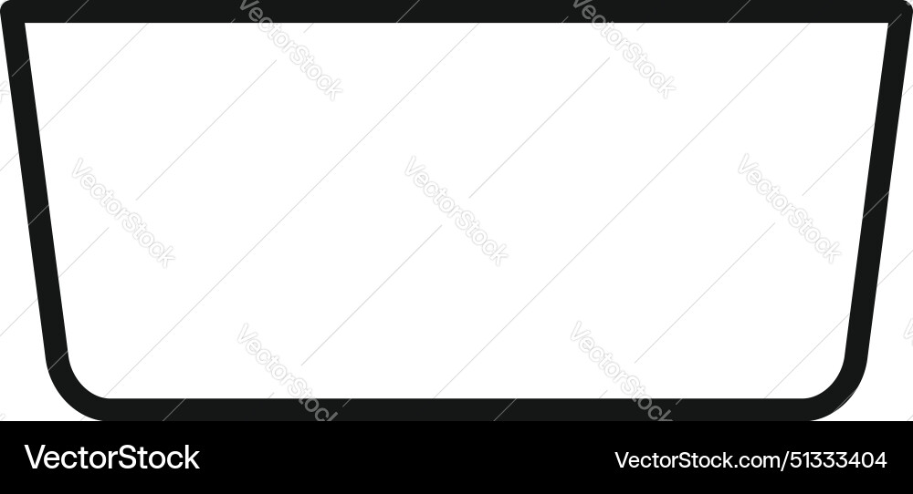 Simple black outline of a rectangular tray icon Vector Image