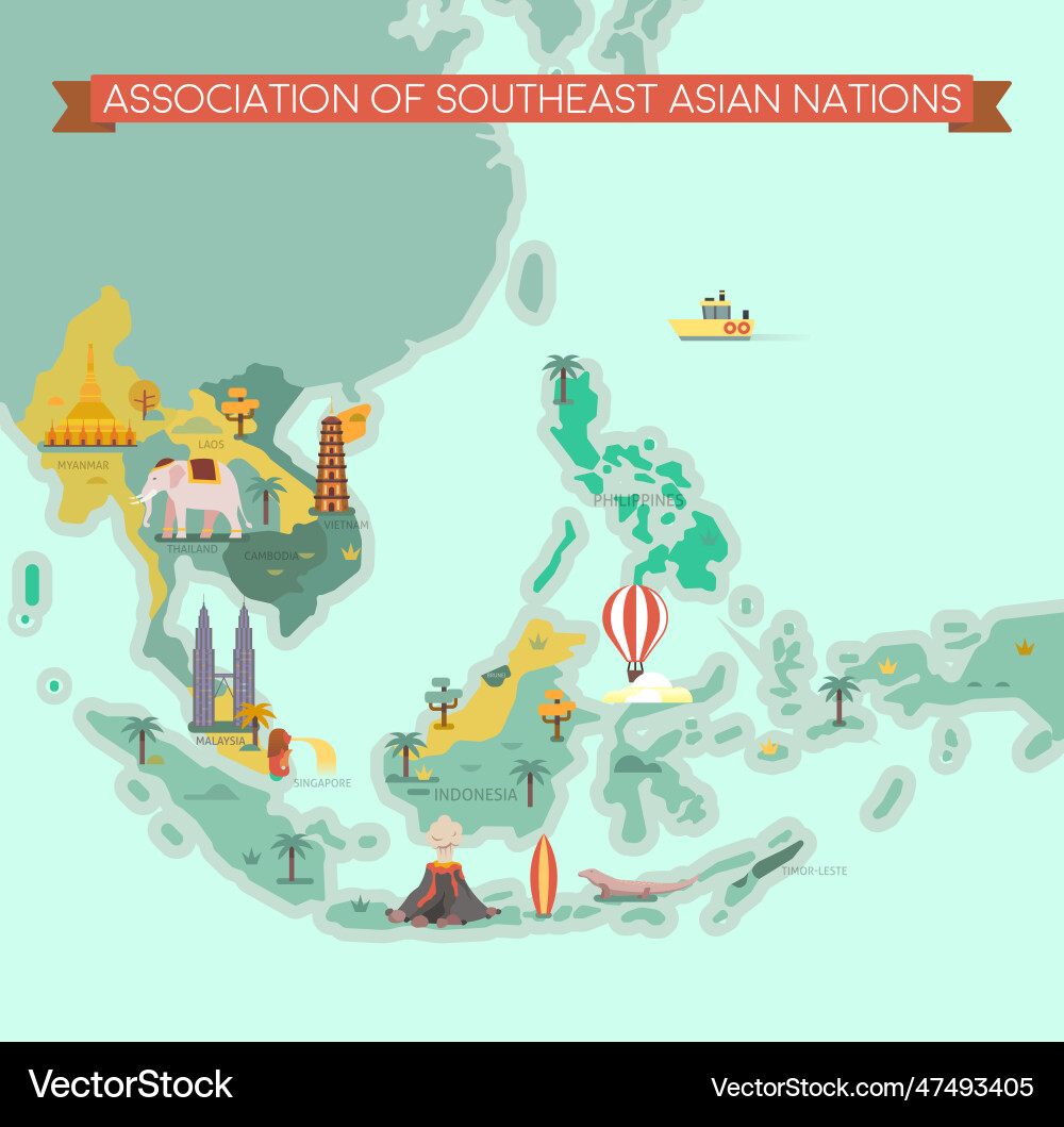 Association of southeast asian nations Royalty Free Vector
