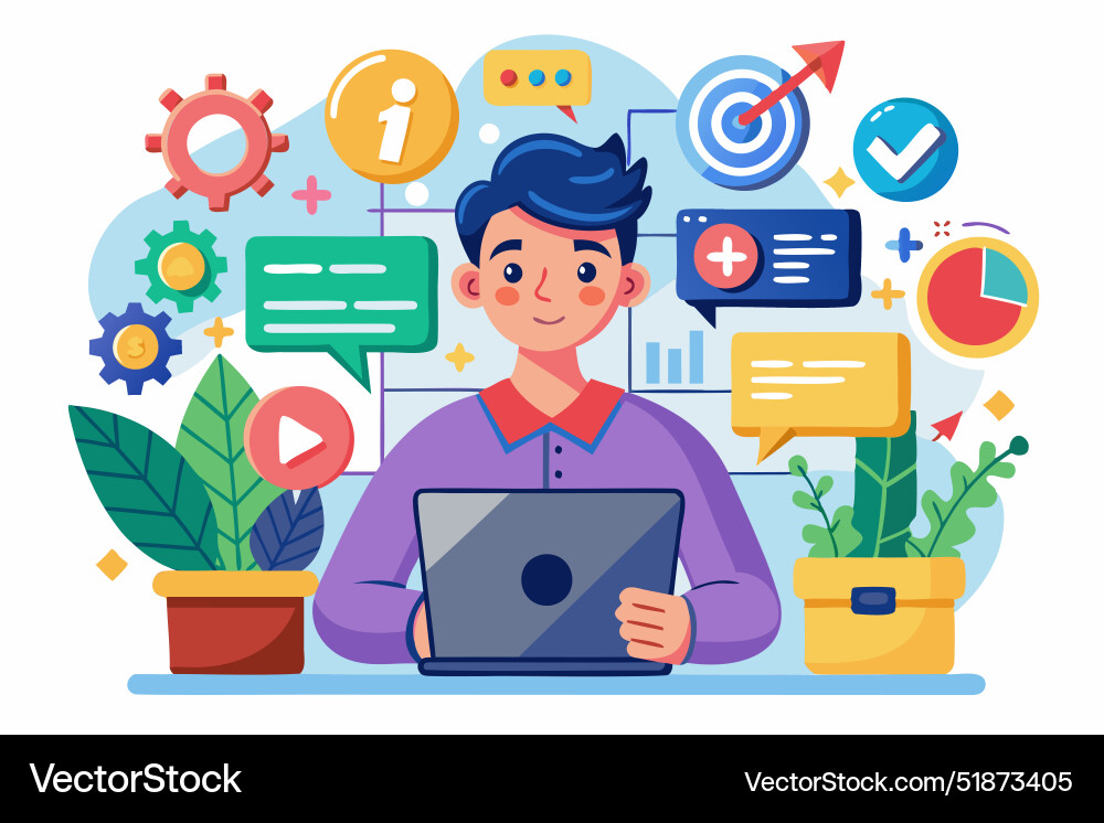 Digital marketing trends Royalty Free Vector Image