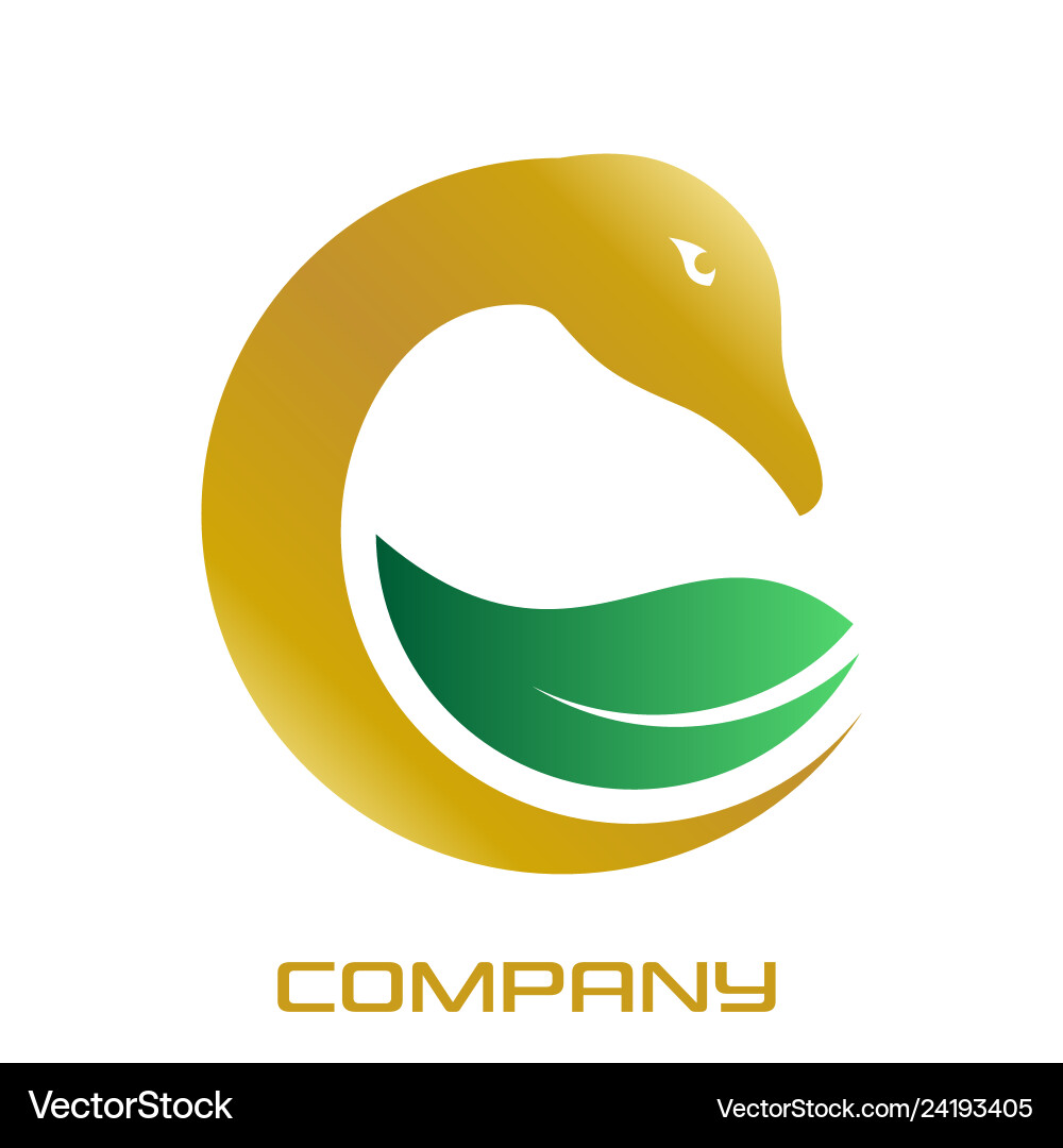 Golden goose logo Royalty Free Vector Image - VectorStock