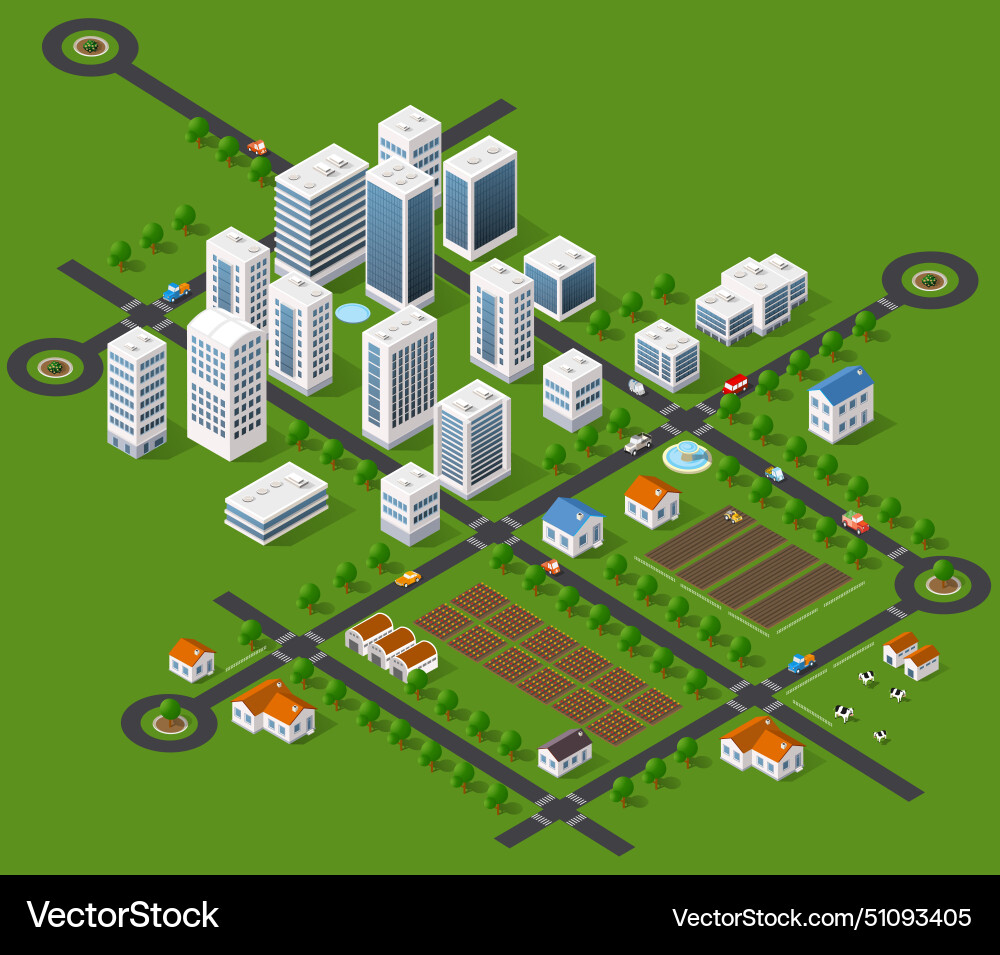 Isometric Green City Vector Images (over 6,900)