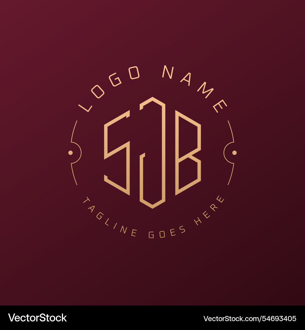 Luxury sjb logo design elegant letter Royalty Free Vector