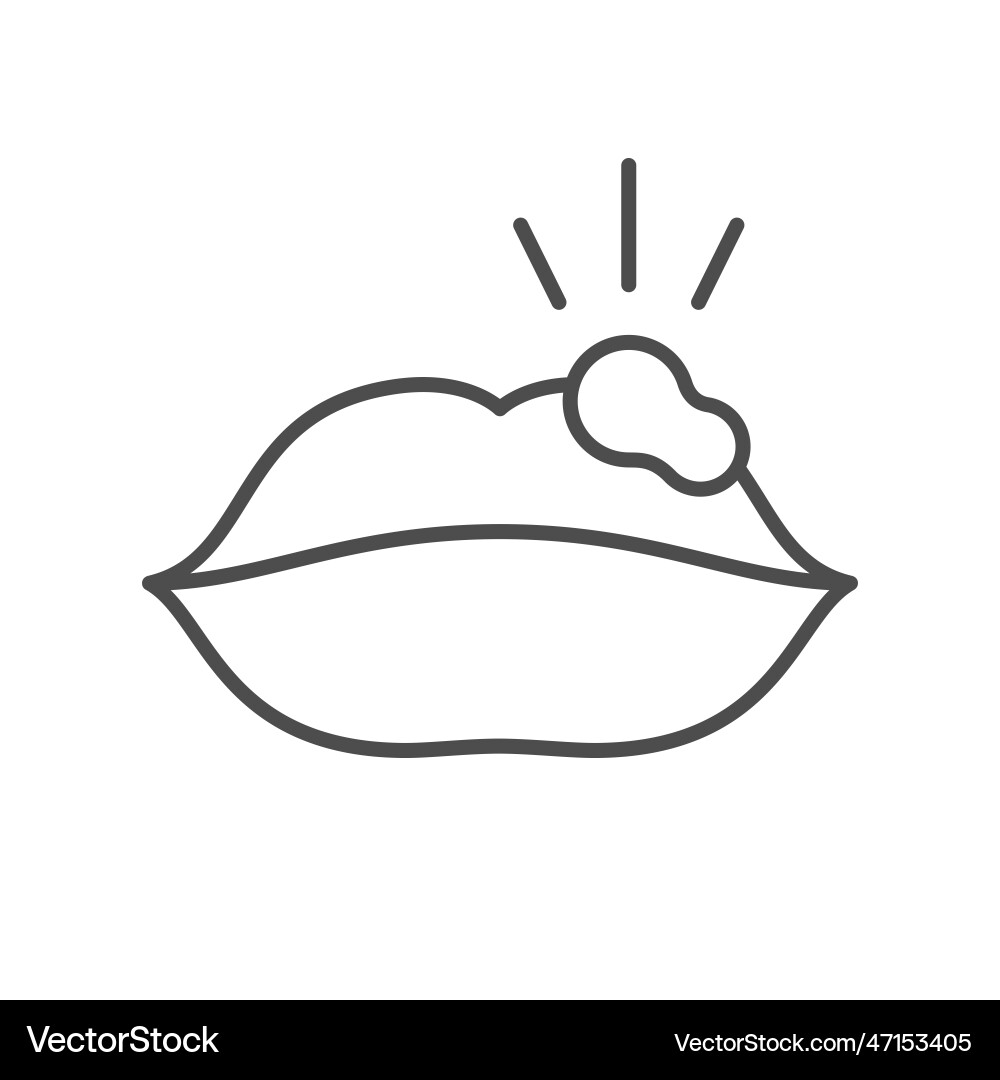 Oral herpes line outline icon Royalty Free Vector Image