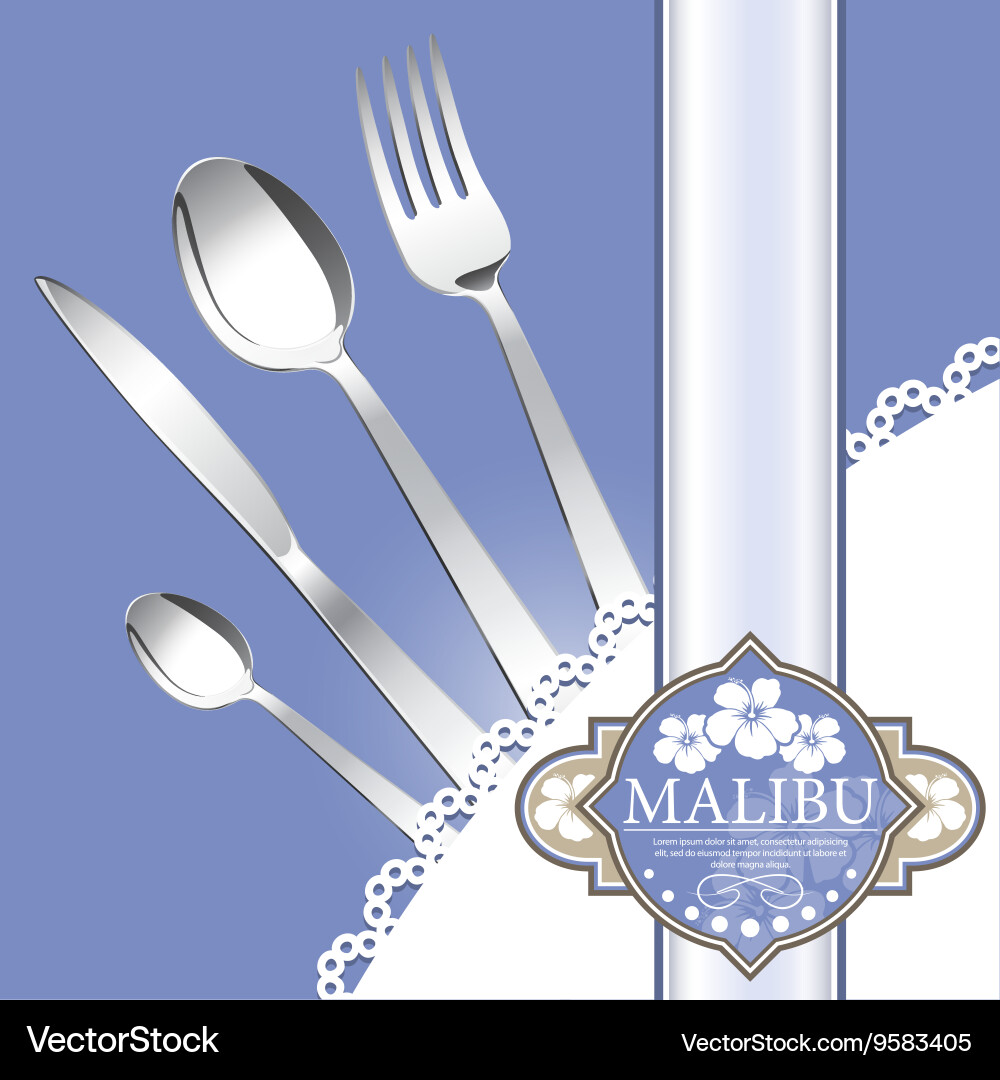 Restaurant menu design on blue background Vector Image