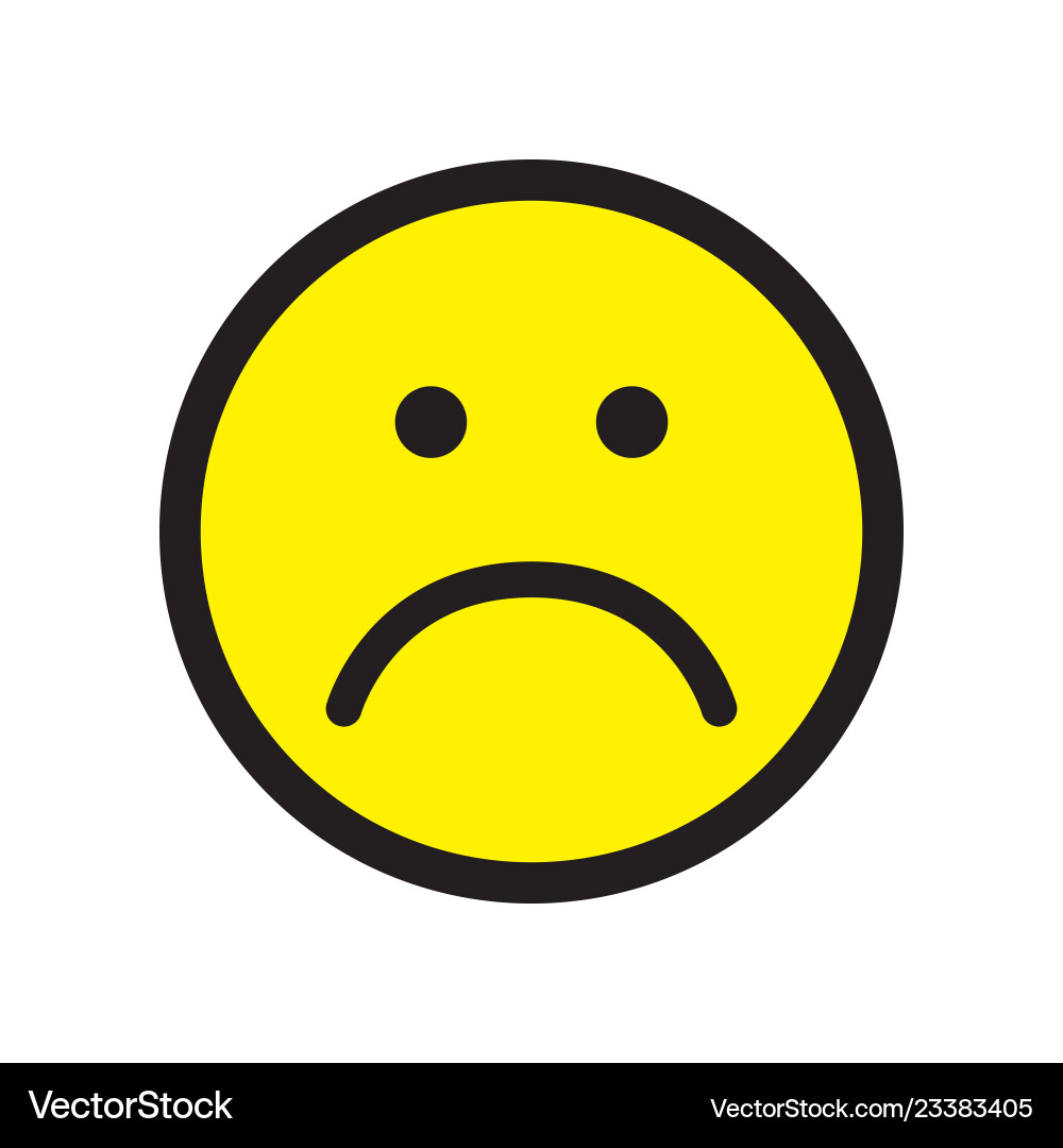 Sad Face Icon - Unhappy Symbol Royalty Free Vector Image