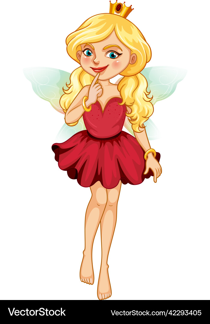 Schöne Fee Mädchen Cartoon Charakter Lizenzfreier Vektor