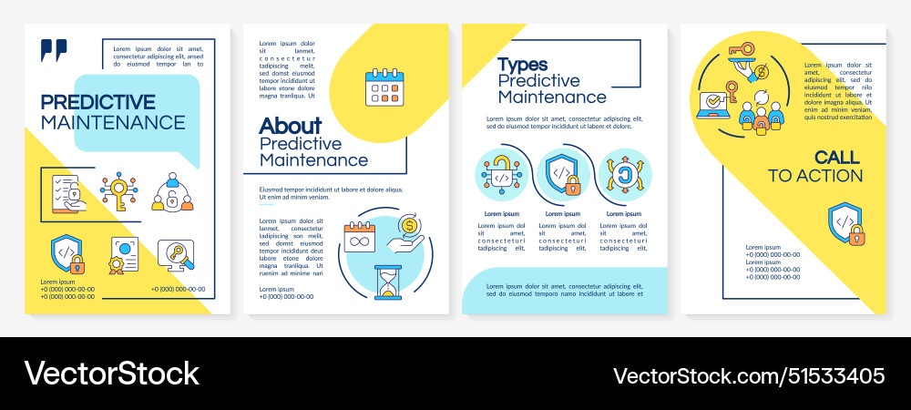 Software licenses types blue and yellow brochure Vector Image