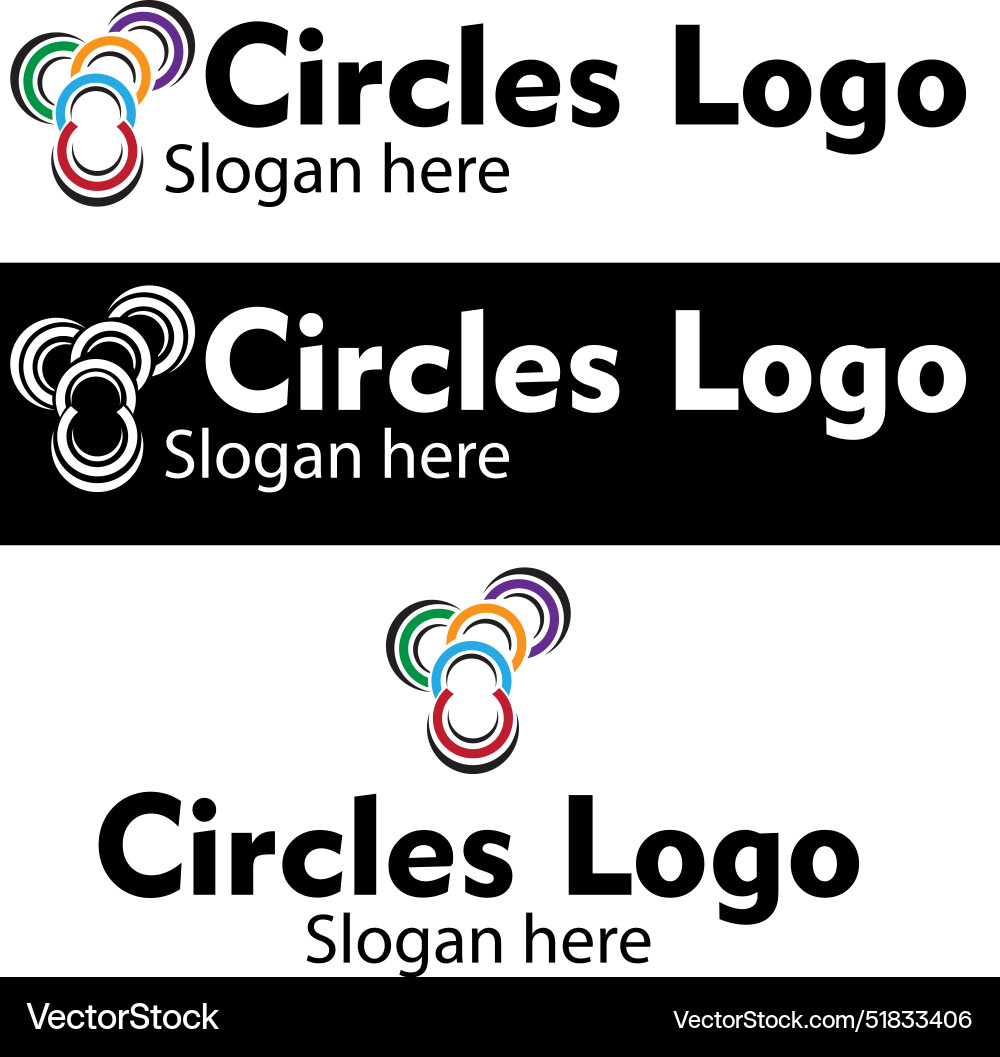 Abstract circles logo Royalty Free Vector Image