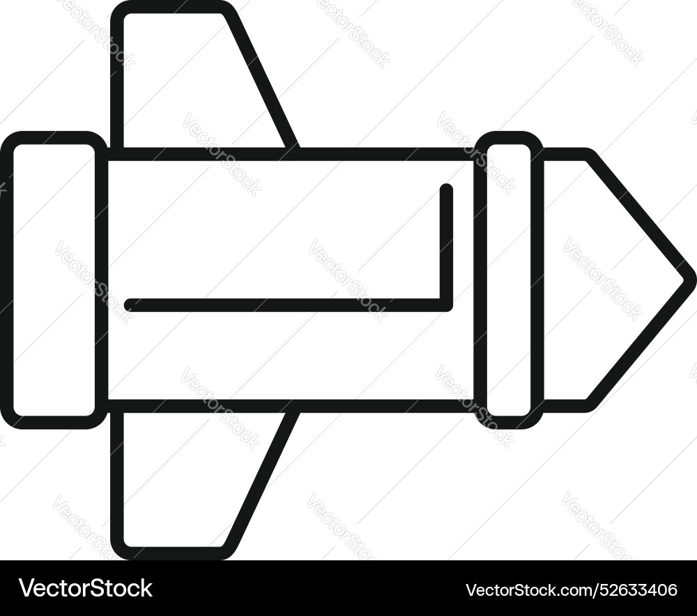 Cruise missile rocket bomb flying warhead weapon Vector Image