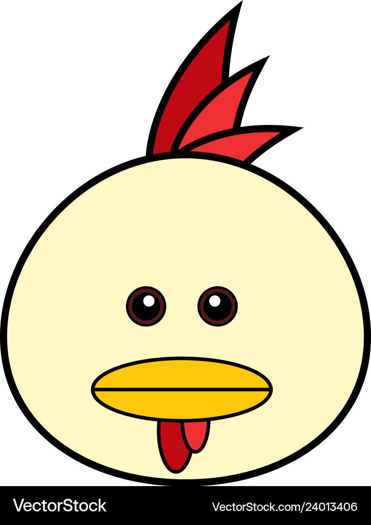 Cute chicken face animal faces Royalty Free Vector Image