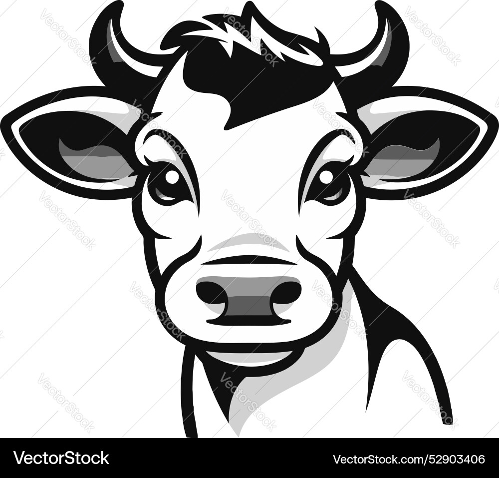 Dairy cow logo black for promotion Royalty Free Vector Image