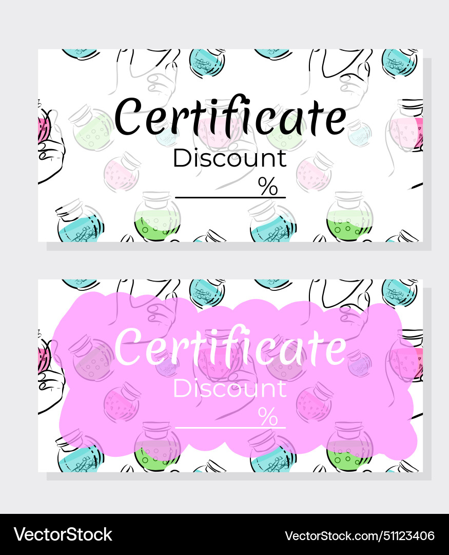 Discount certificate in the beauty industry Vector Image