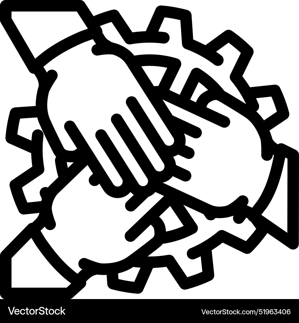 Employee engagement business process line icon Vector Image