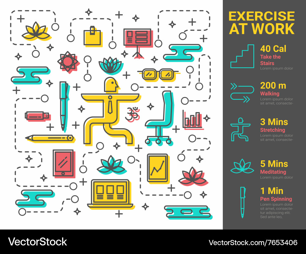 Exercise at work Royalty Free Vector Image - VectorStock