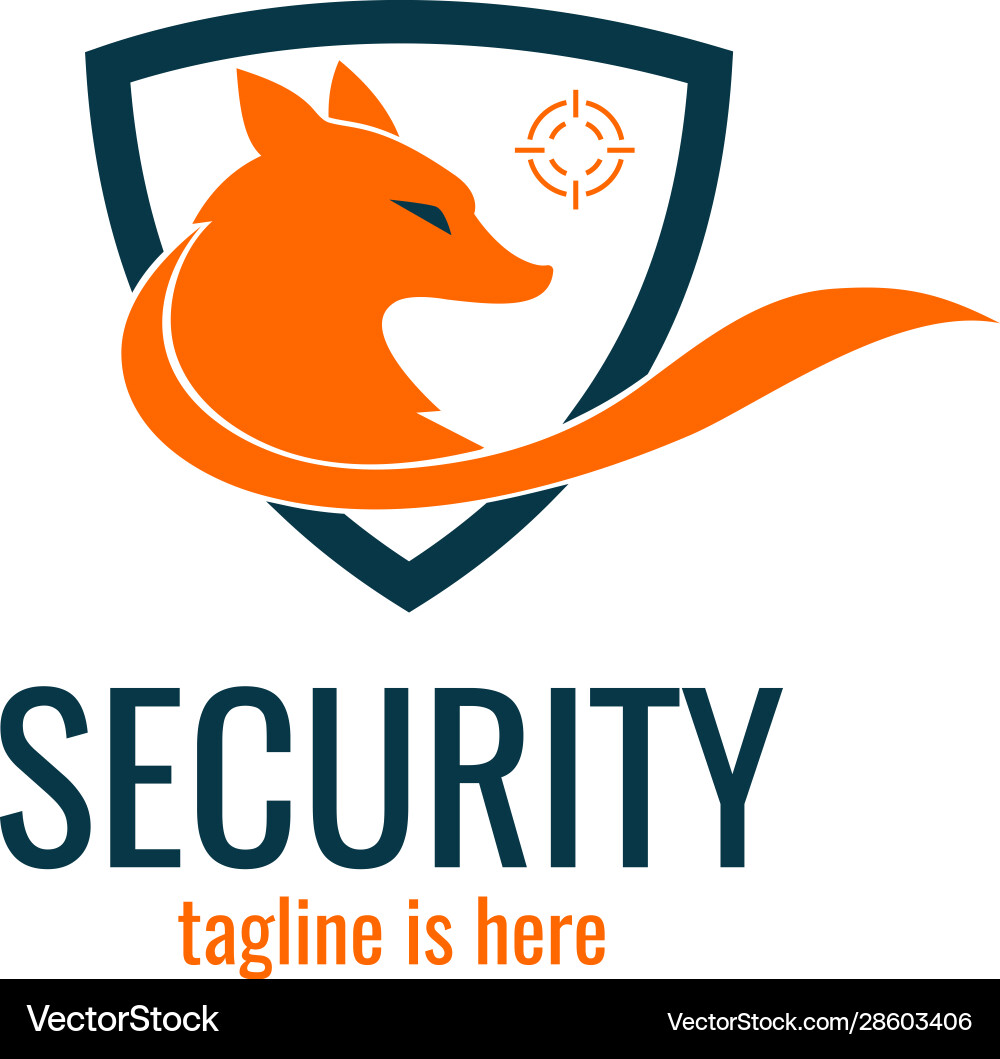 Fox security logo Royalty Free Vector Image - VectorStock