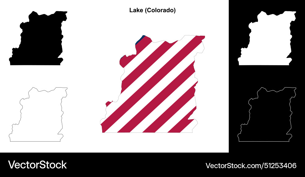Lake outline map Royalty Free Vector Image - VectorStock