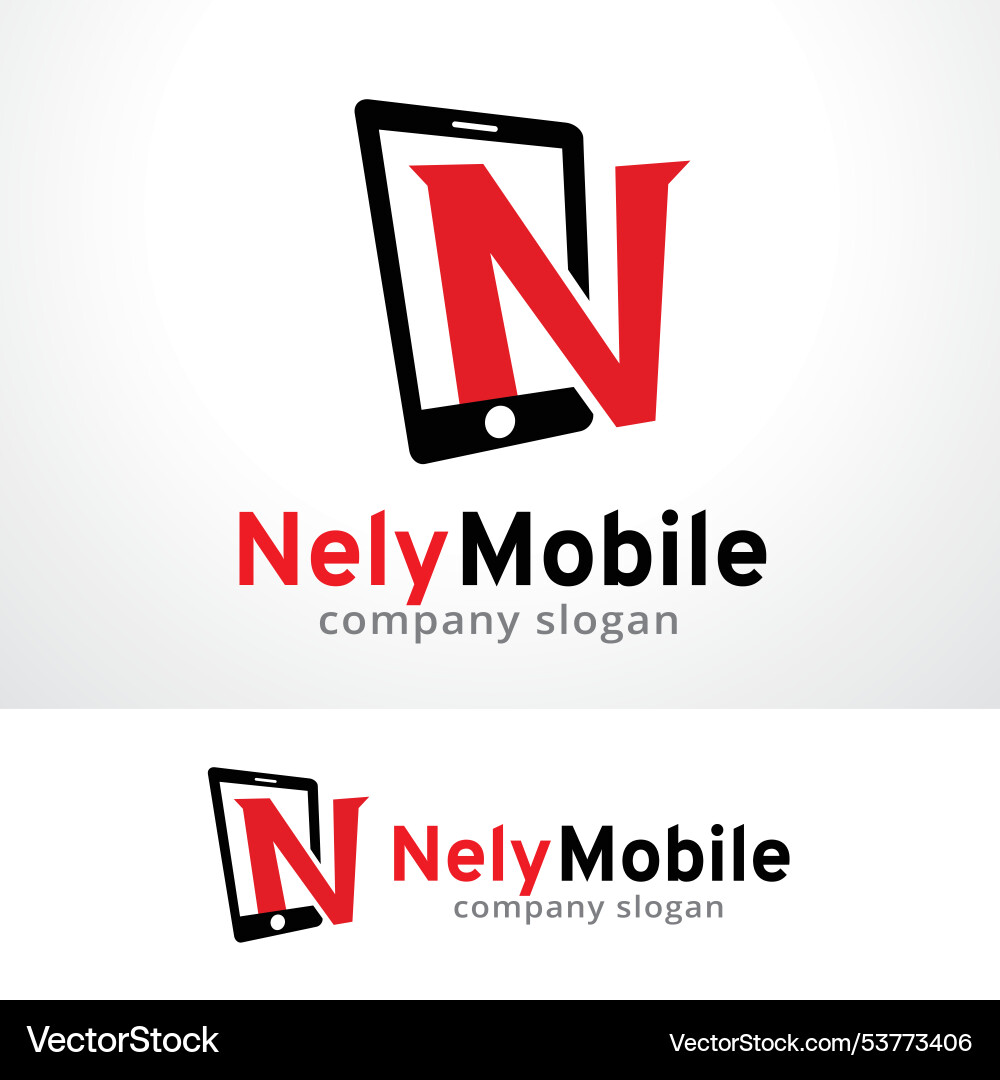 Letter n mobile logo template design emblem Vector Image