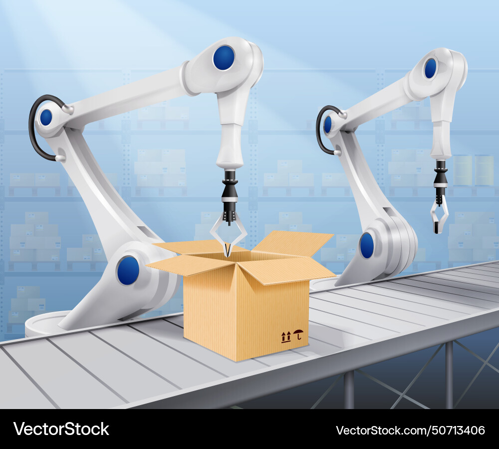 Robotic arm background Royalty Free Vector Image