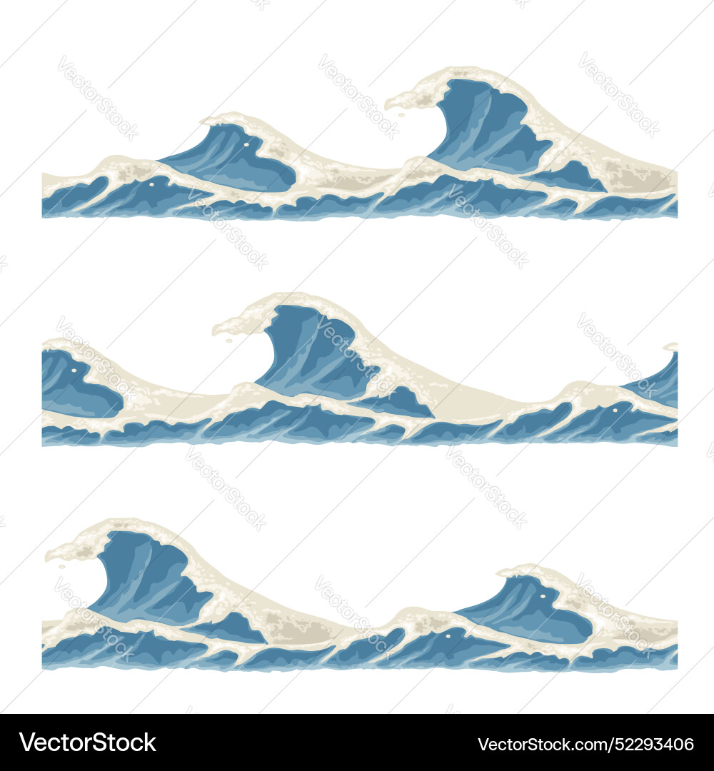Sea waves color icon Royalty Free Vector Image
