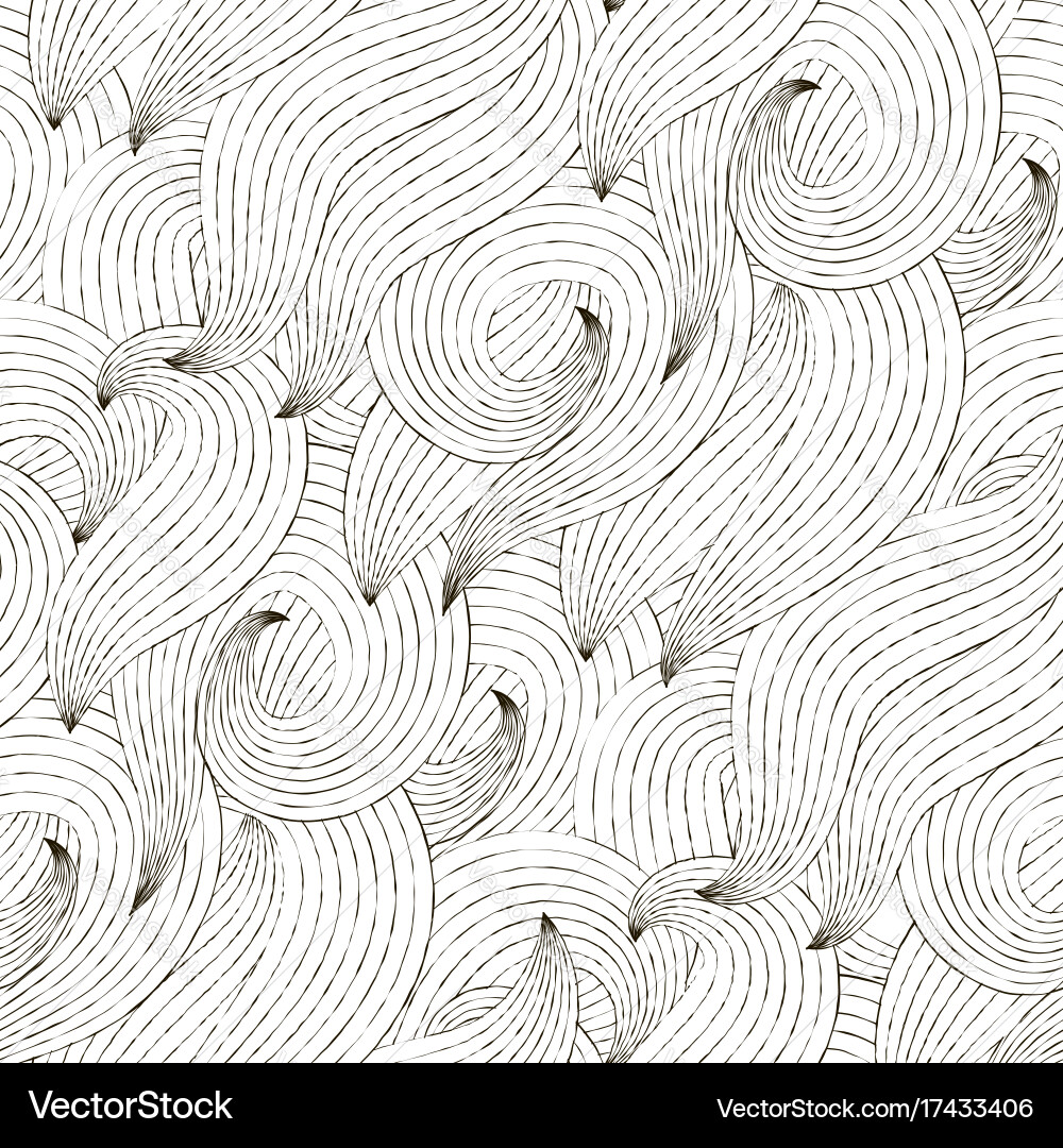 Seamless wave hand-drawn pattern Royalty Free Vector Image