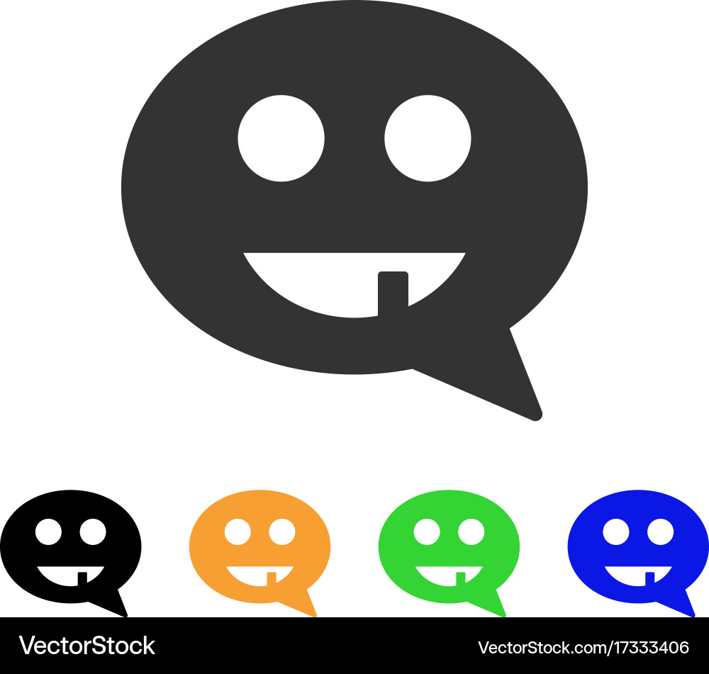 Toothless smiley message icon Royalty Free Vector Image
