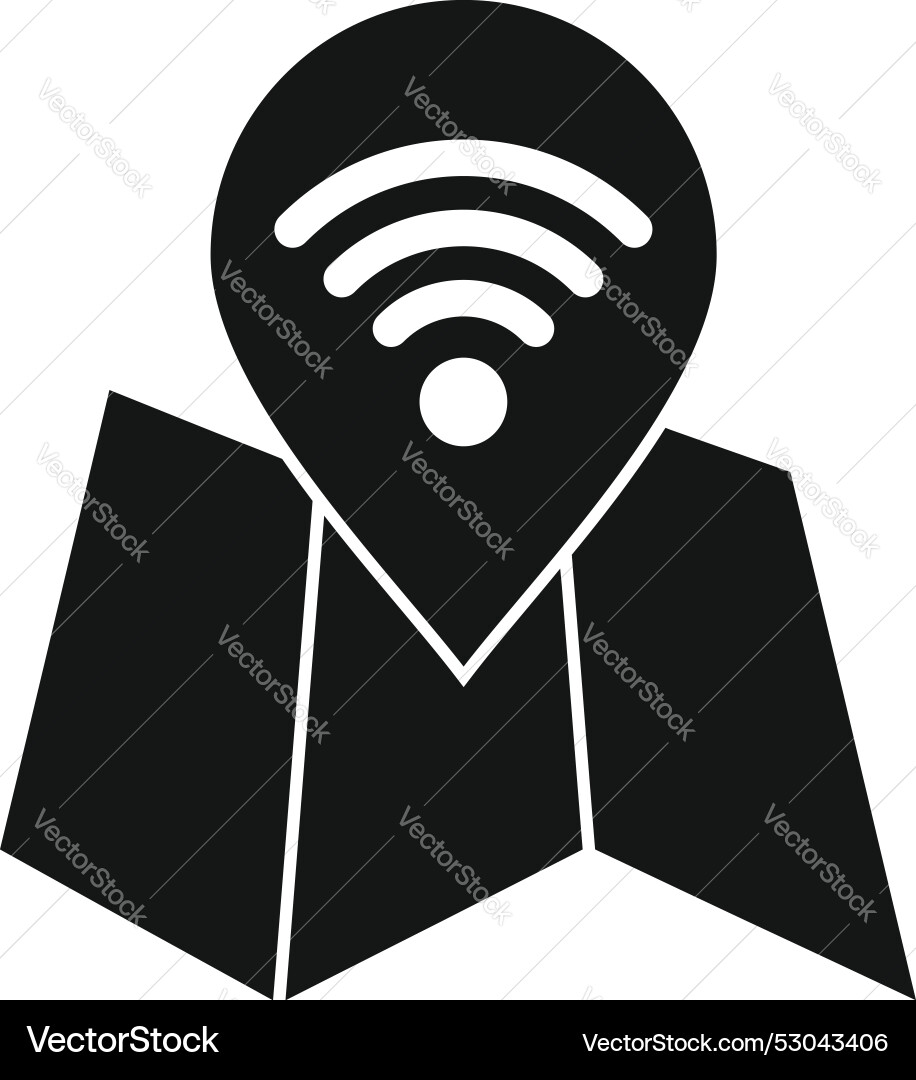 Wifi location pin showing public network spot Vector Image