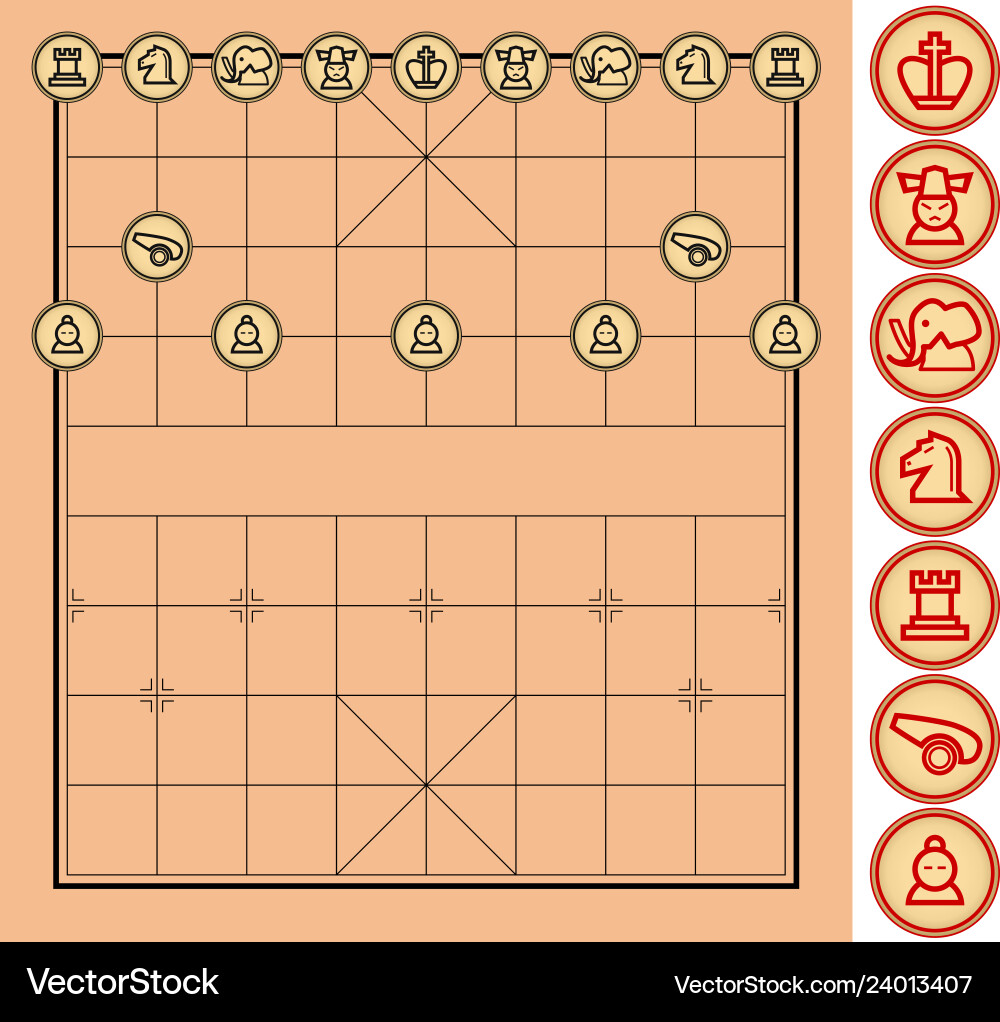 Chinese Chess - Xiangqi Board Royalty Free Vector Image