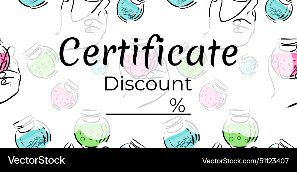 Discount certificate in the beauty industry Vector Image
