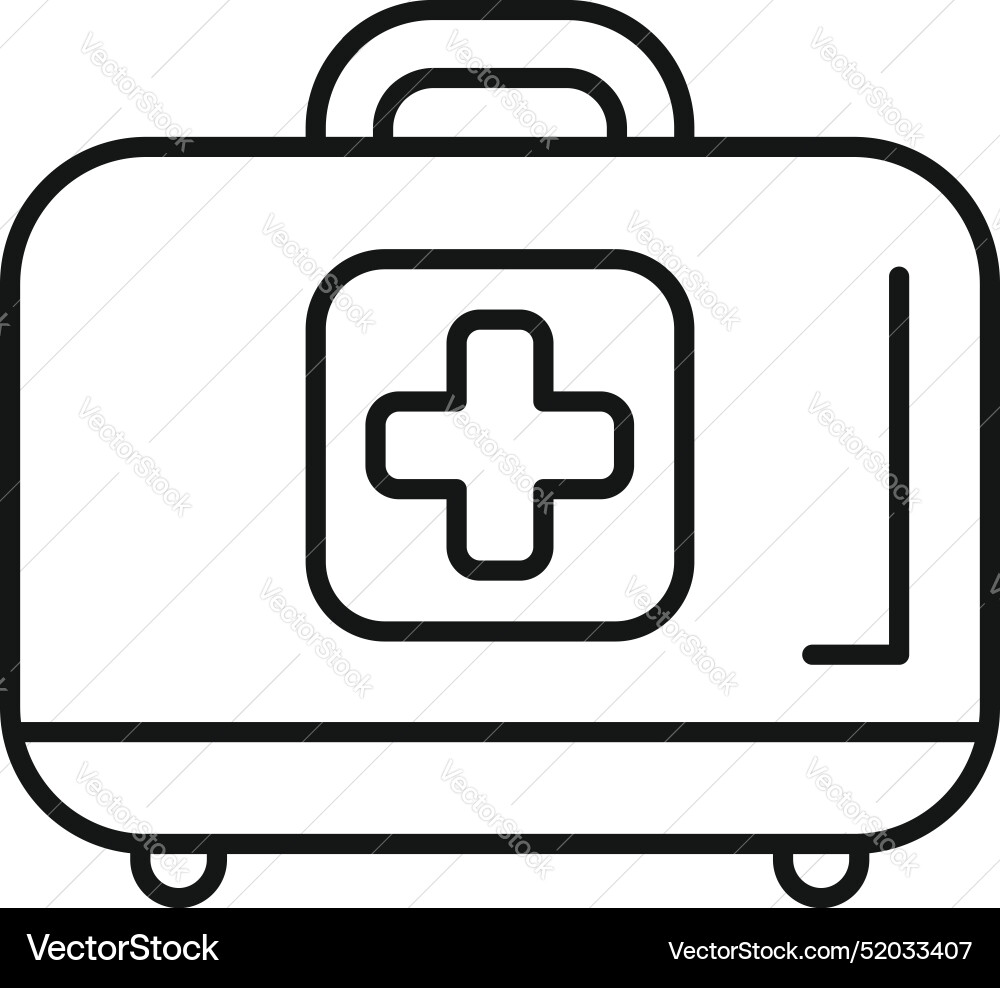 First aid kit icon medical box symbol outline Vector Image