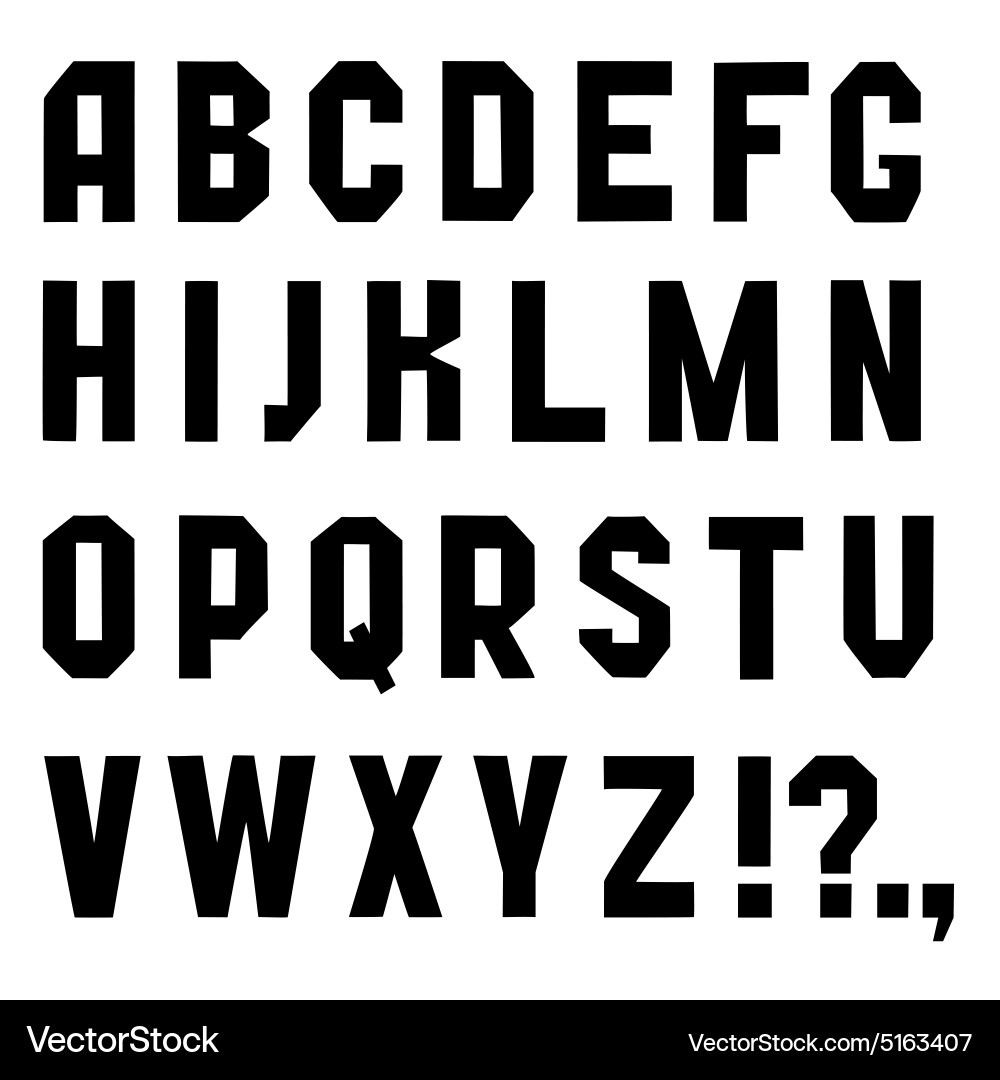 Font chopped Royalty Free Vector Image - VectorStock