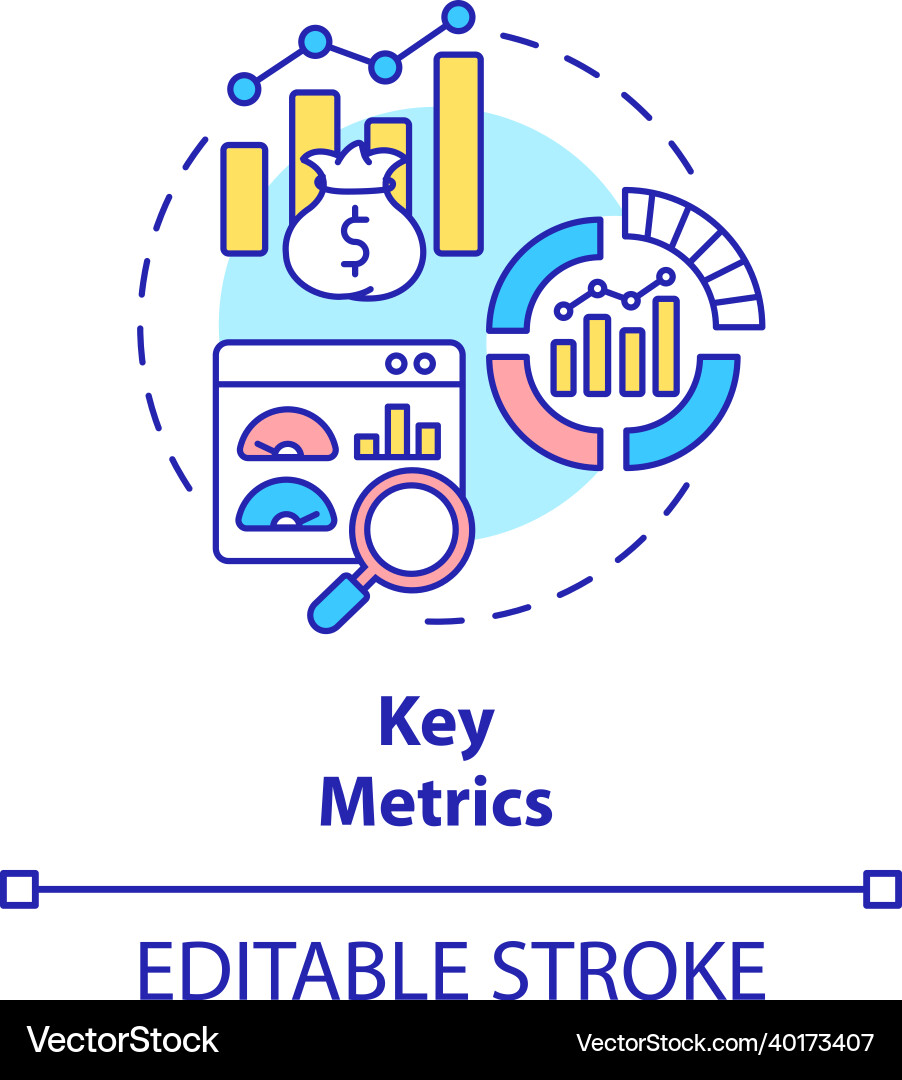 Key metrics concept icon Royalty Free Vector Image