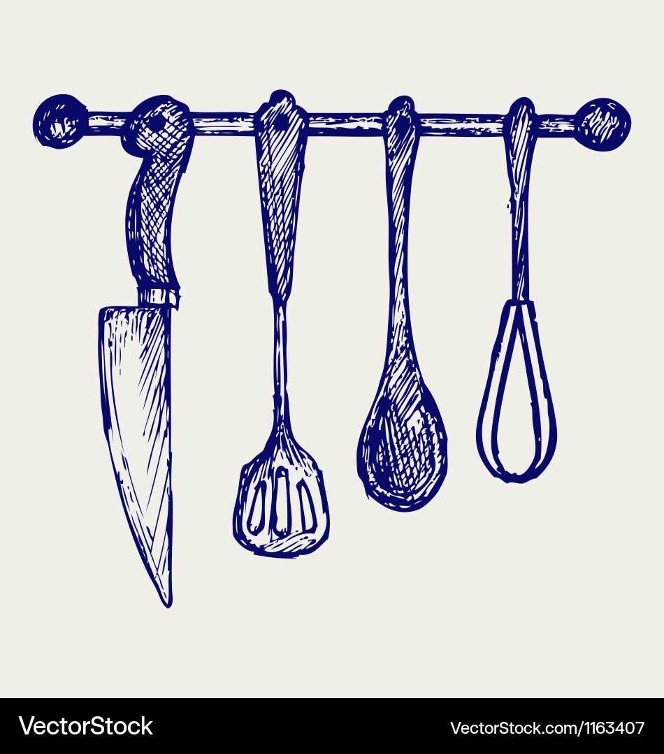 Kitchen Utensil Doodle Royalty Free Vector Image