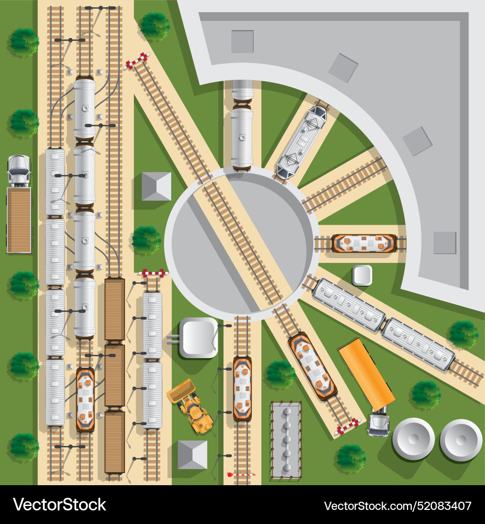 Locomotive depot Royalty Free Vector Image - VectorStock
