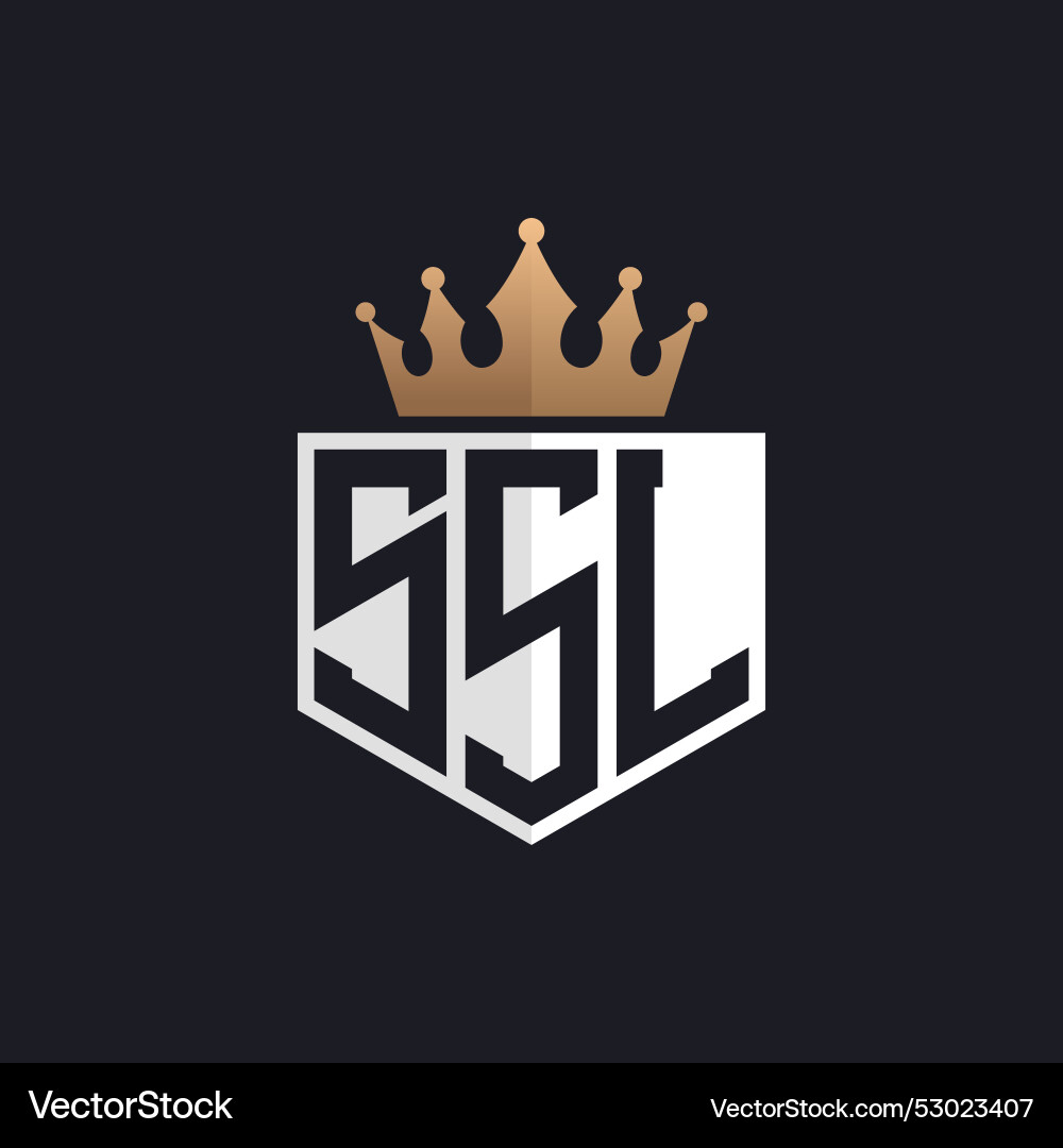 Luxury ssl logo with crown elegant initials Vector Image