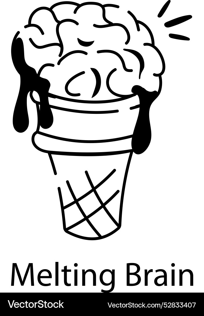 Melting brain Royalty Free Vector Image - VectorStock