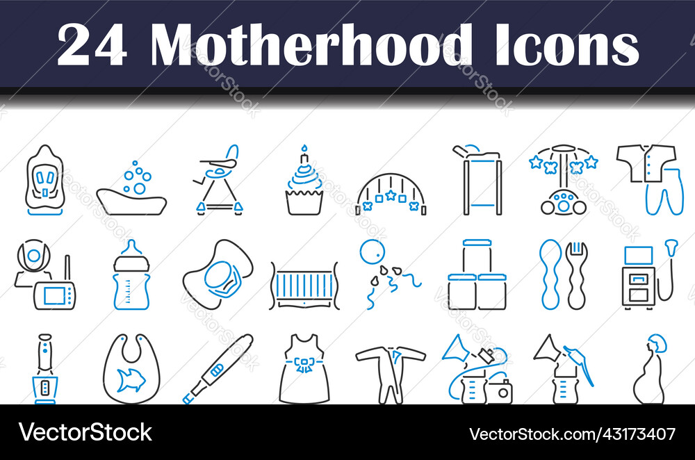 Motherhood icon set Royalty Free Vector Image - VectorStock