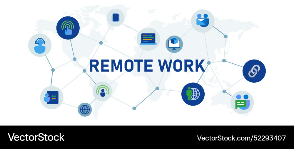 Remote work working anywhere icon blue color Vector Image